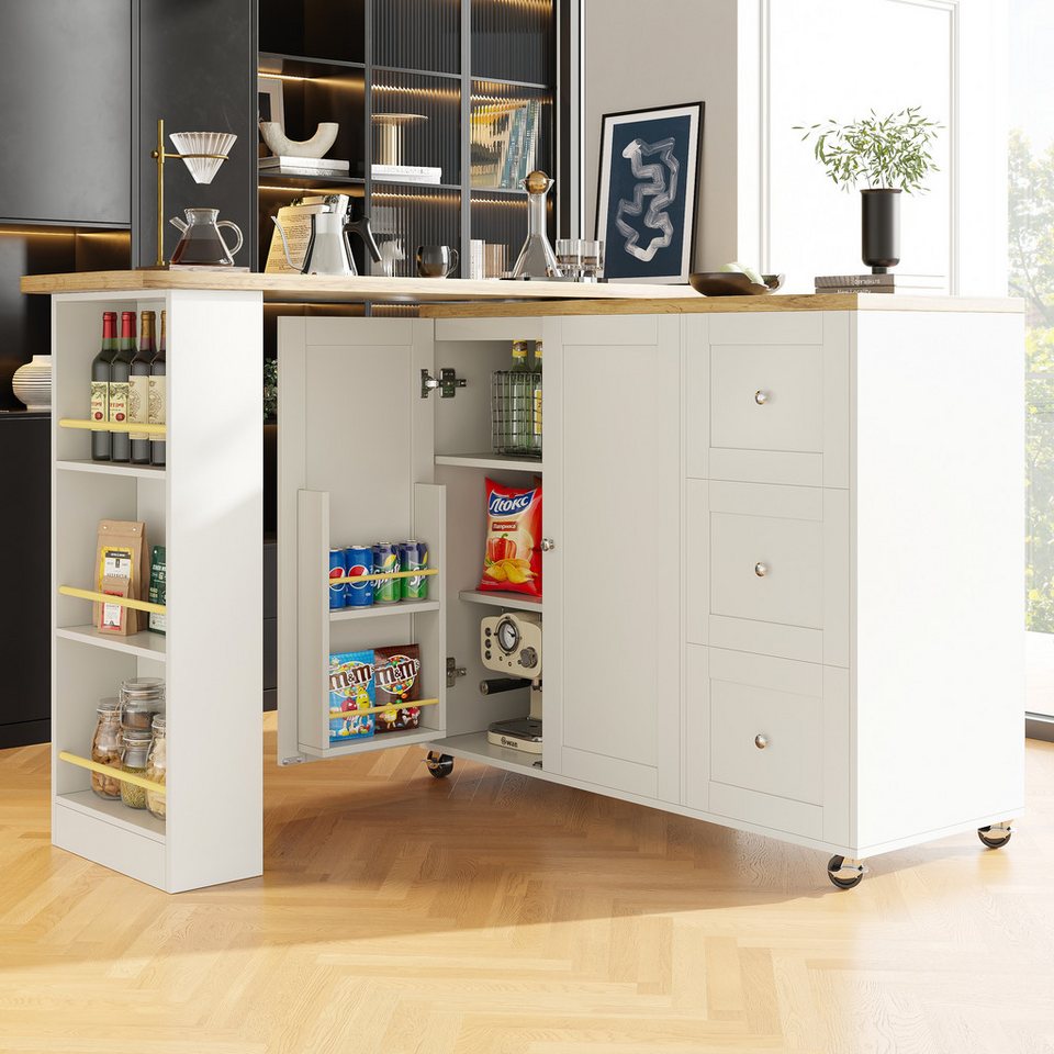 Flieks Bartisch 360° Drehbar Esstisch Mit Sideboard 138209x39x106 Cm