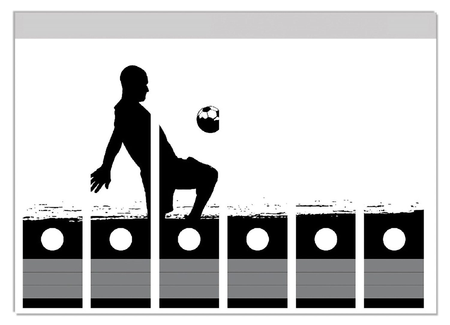 Wallario Etiketten Fußball Kicker Schwarz Weiß Ordnerrücken Sticker In