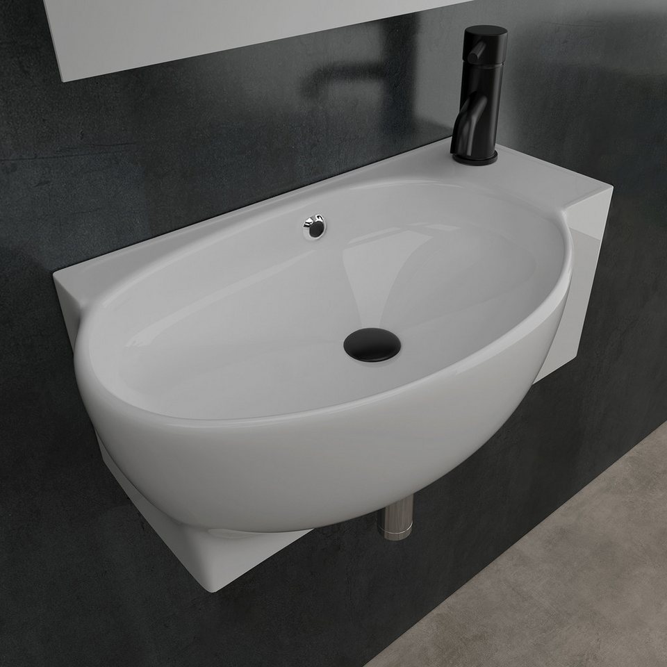 Alpenberger Waschbecken Oval Waschtisch Mit Überlauf Für Bad Und