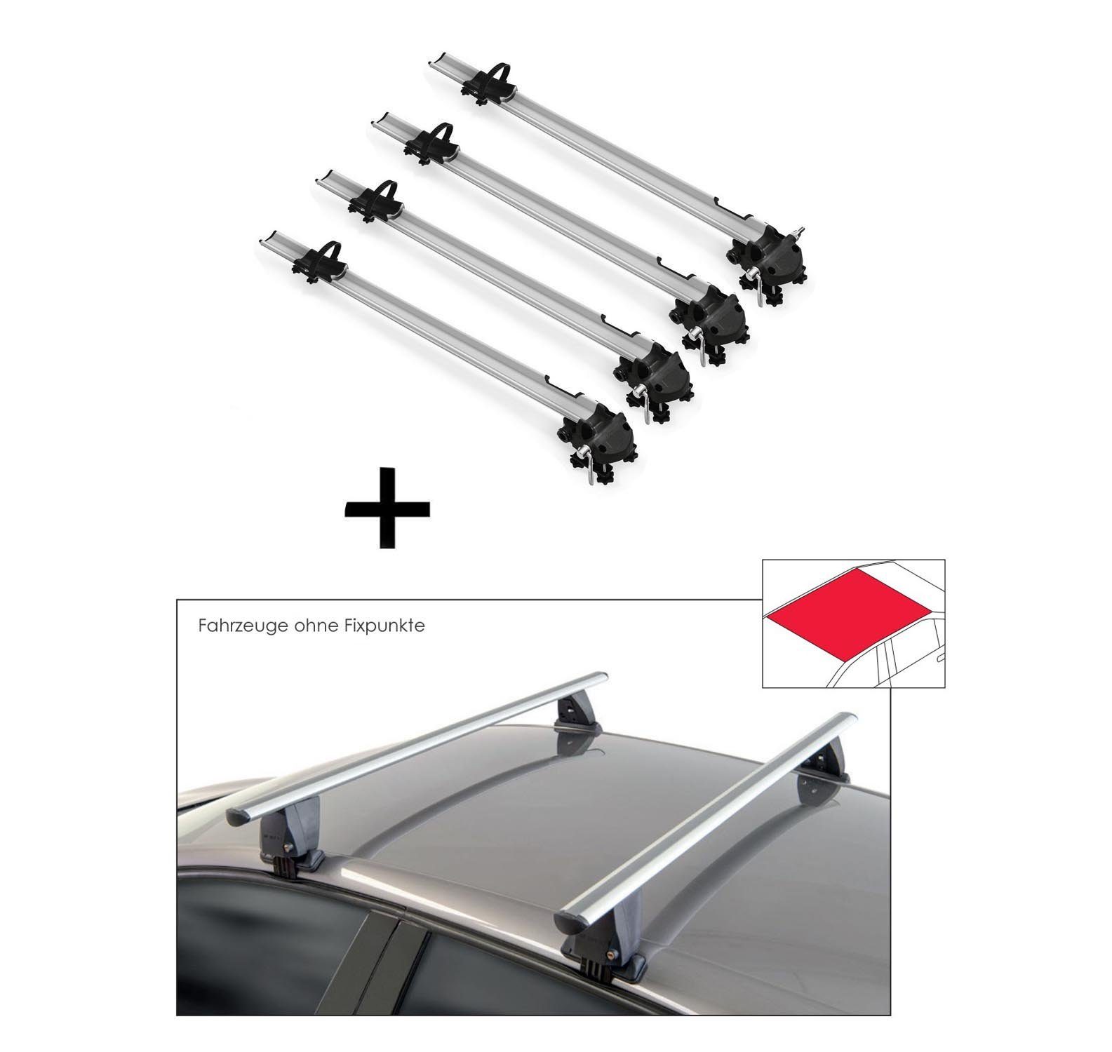 VDP Dachträger, 4x Fahrradträger Bike Pro + Dachträger VDP Delta kompatibel mit Kia Picanto (JA ...