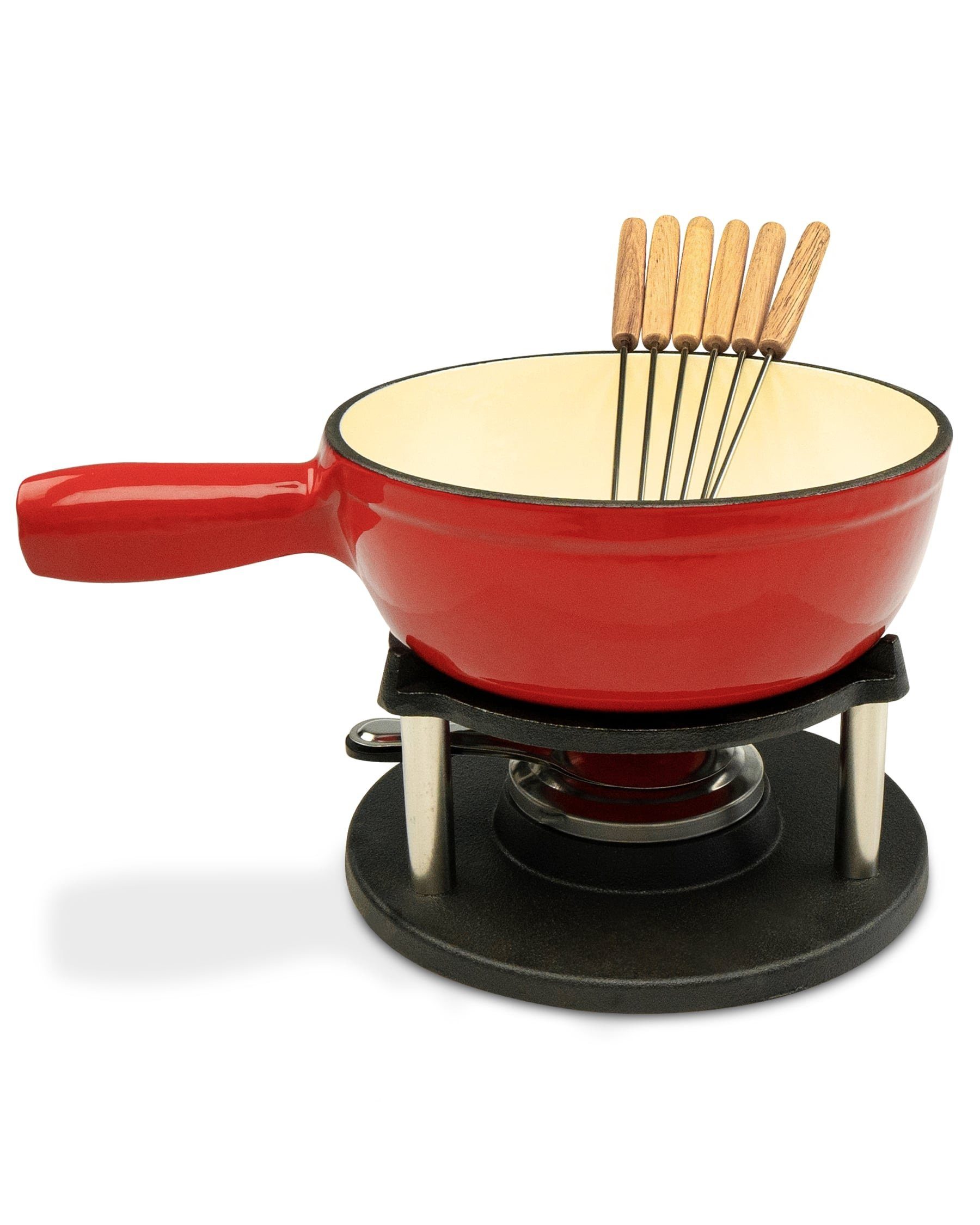 Osoltus Kochtopf Osoltus Fondue Käsefondue Gusseisen Matt Rot Neuheit