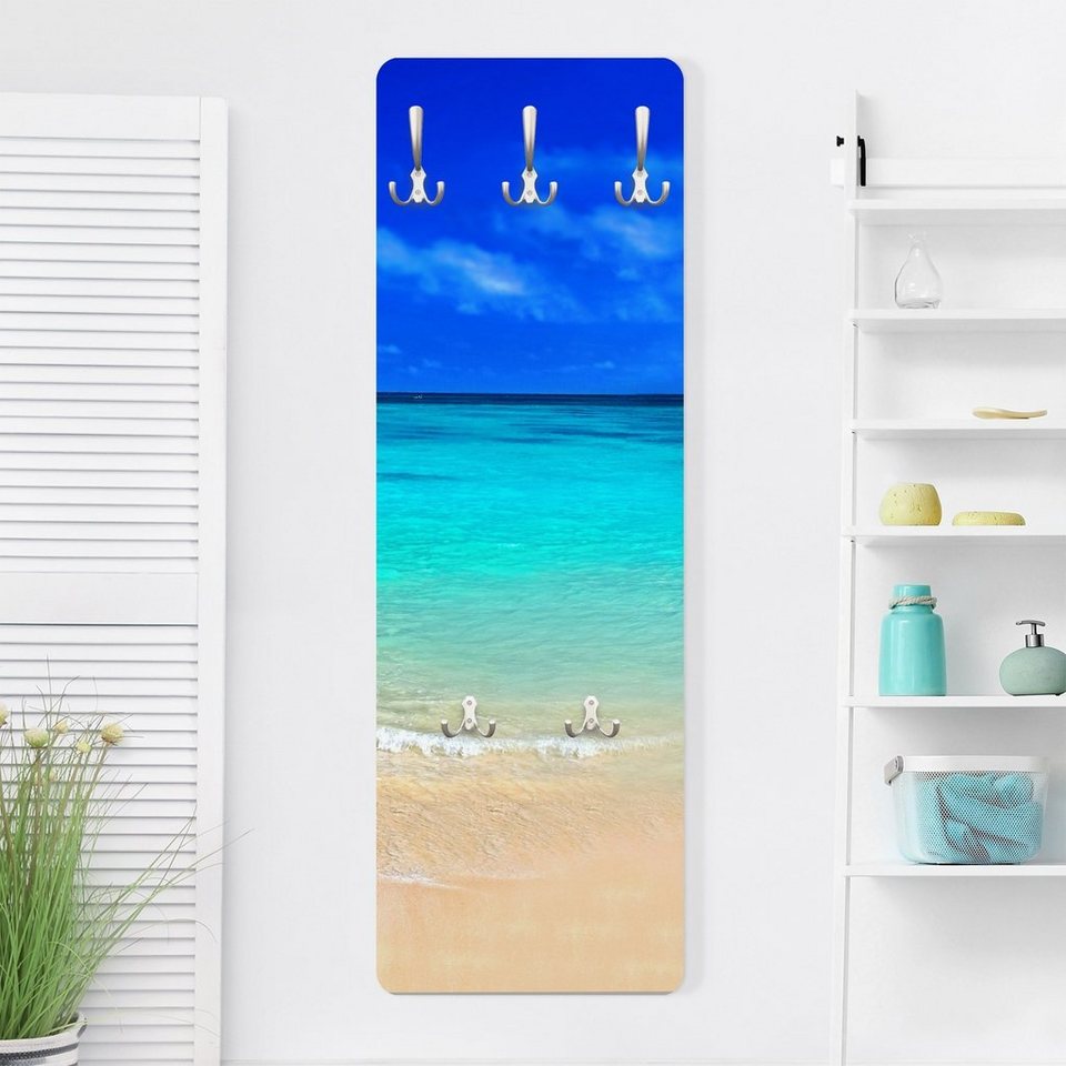 Bilderdepot24 Garderobenpaneel Blau Natur Strand Meer Paradise Beach I