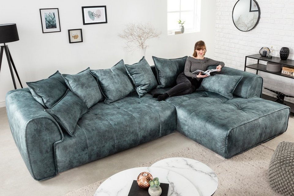 Riess Ambiente Ecksofa Clan 320cm Türkis Einzelartikel 1 Teile