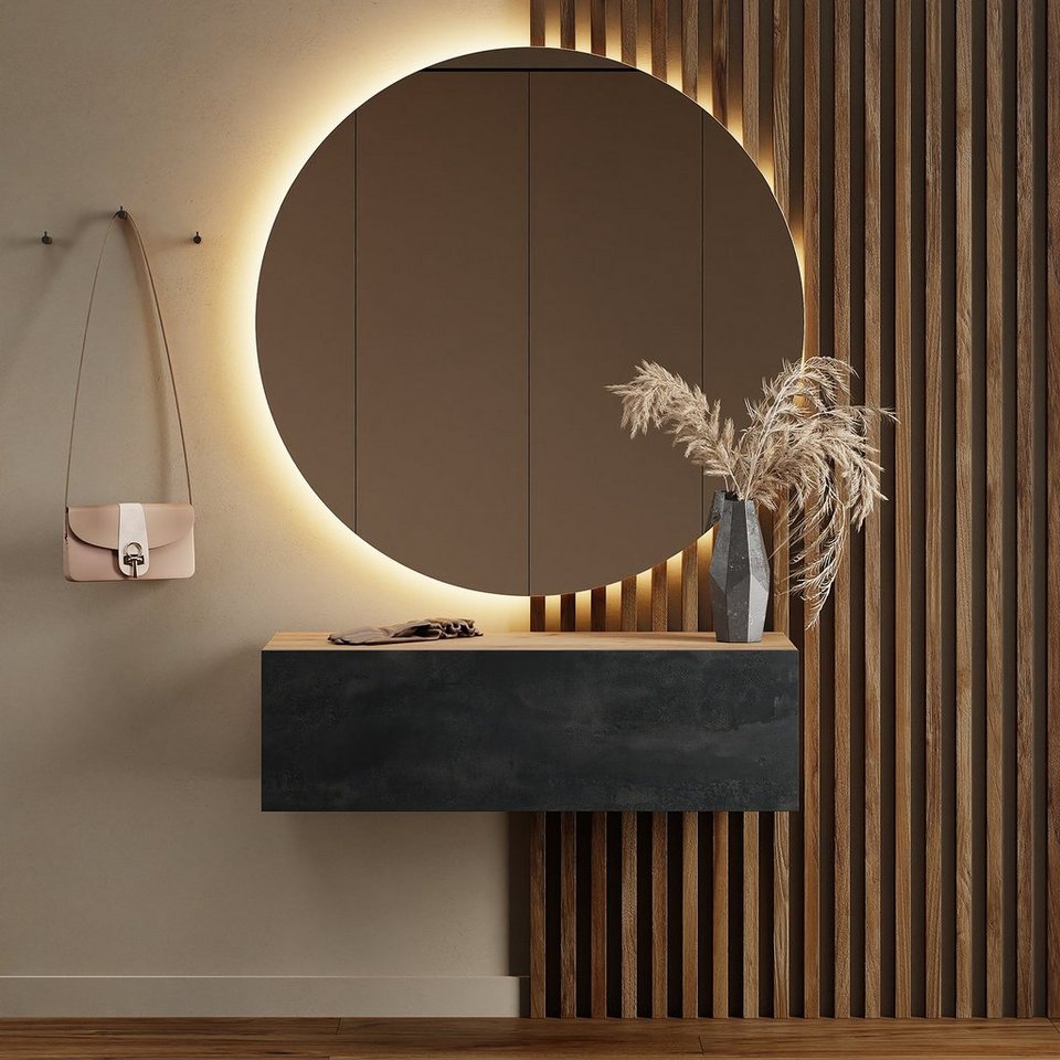 Planetmöbel Garderoben Set Flur Möbel Garderobe Hängeschrank 100cm