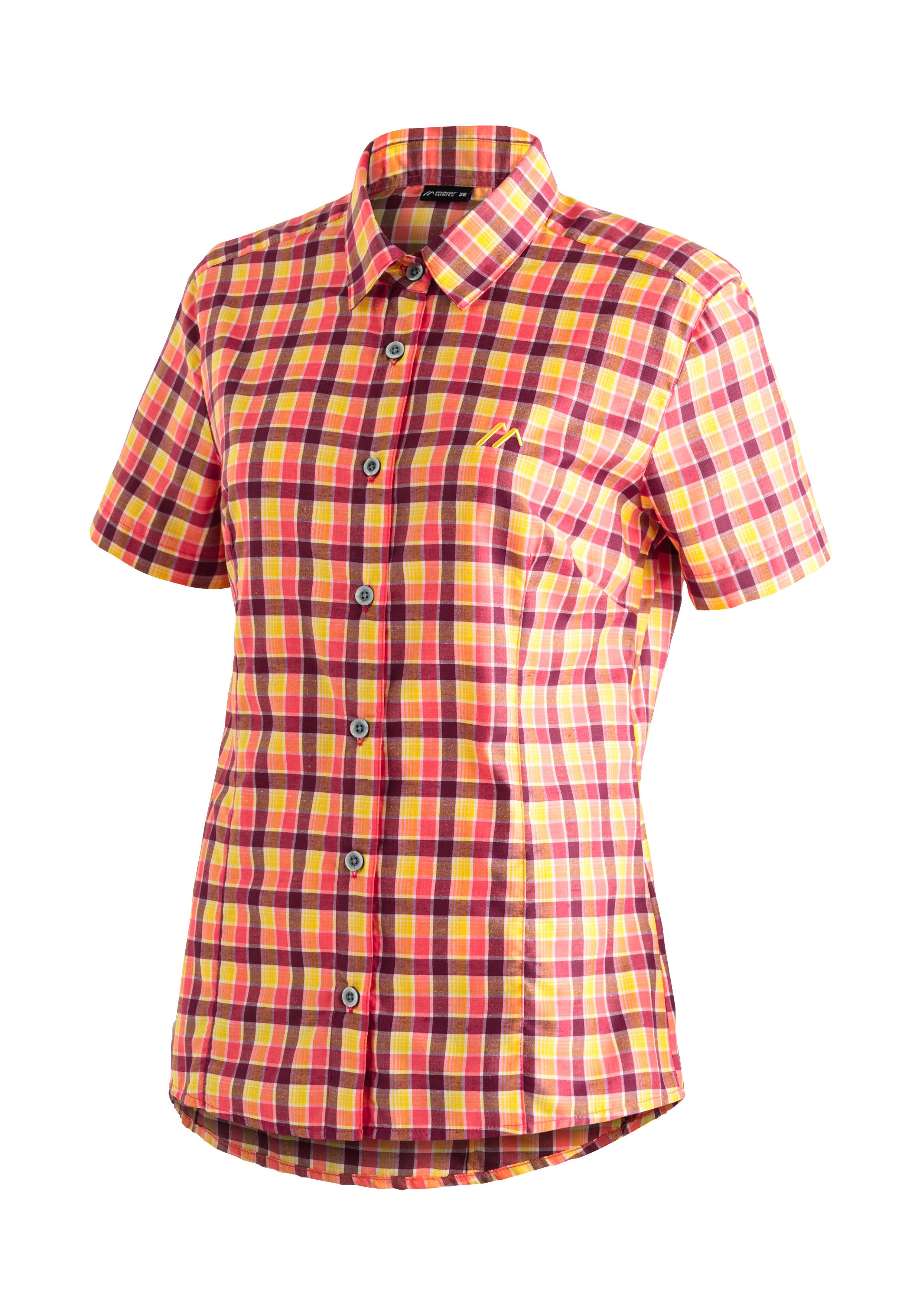 Maier Sports Funktionsbluse Philina Karierte Kurzarm Bluse Für Wandern