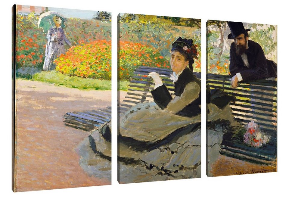 Pixxprint Leinwandbild Claude Monet Camille Monet Auf Einer