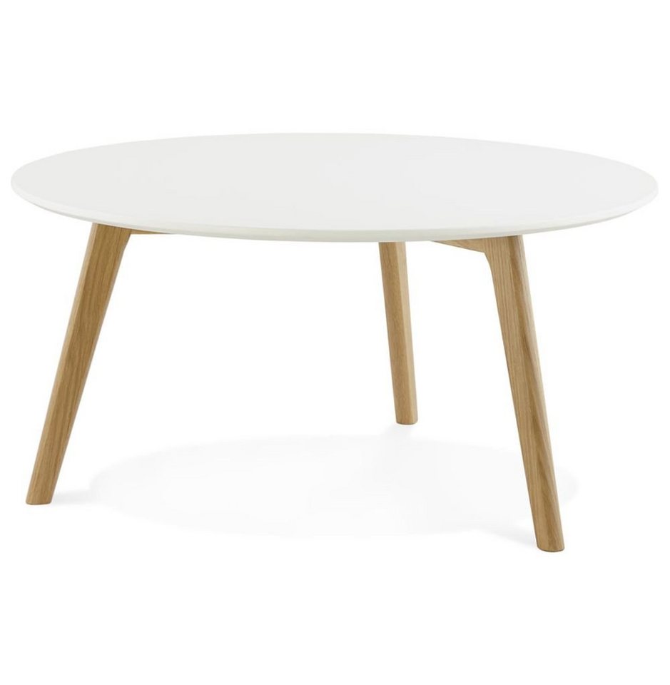 Kadima Design Beistelltisch Kiara Couchtisch Massivholz Weiss White