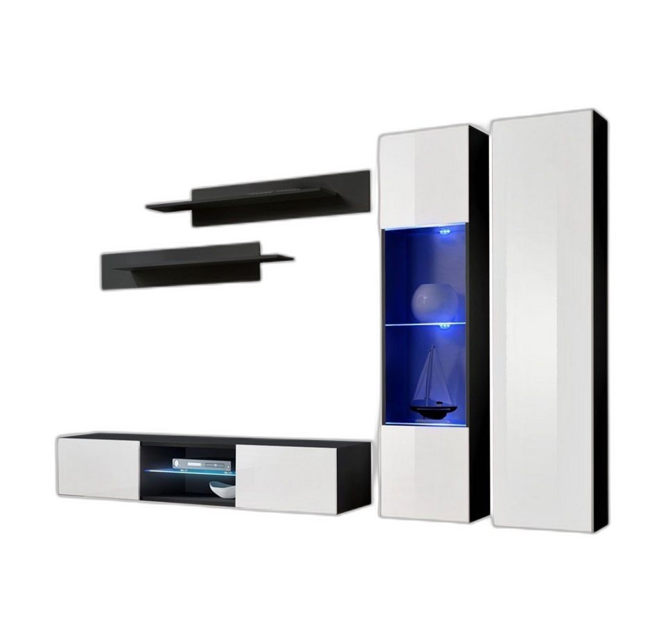 Xlmoebel Wohnwand Wohnzimmerwand Set 5tlg Modernes Rtv Regal Garnitur