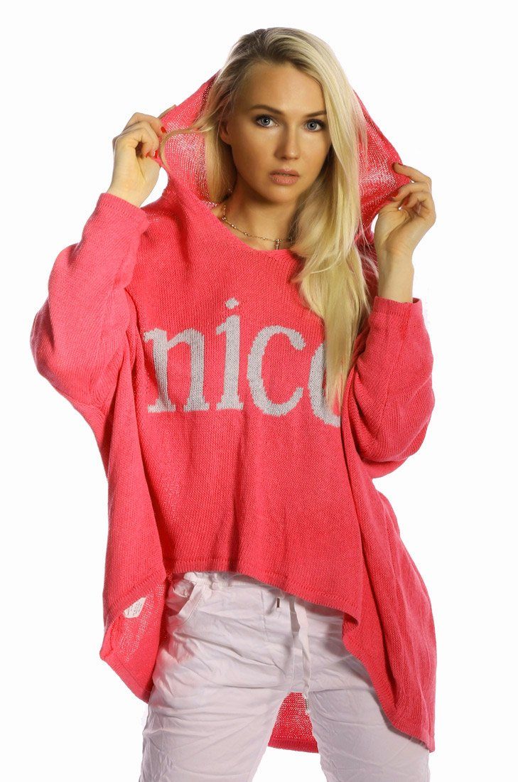 Charis Moda Kapuzenpullover Hoodiesweater"NICE" asymmetrischer Schnitt ...
