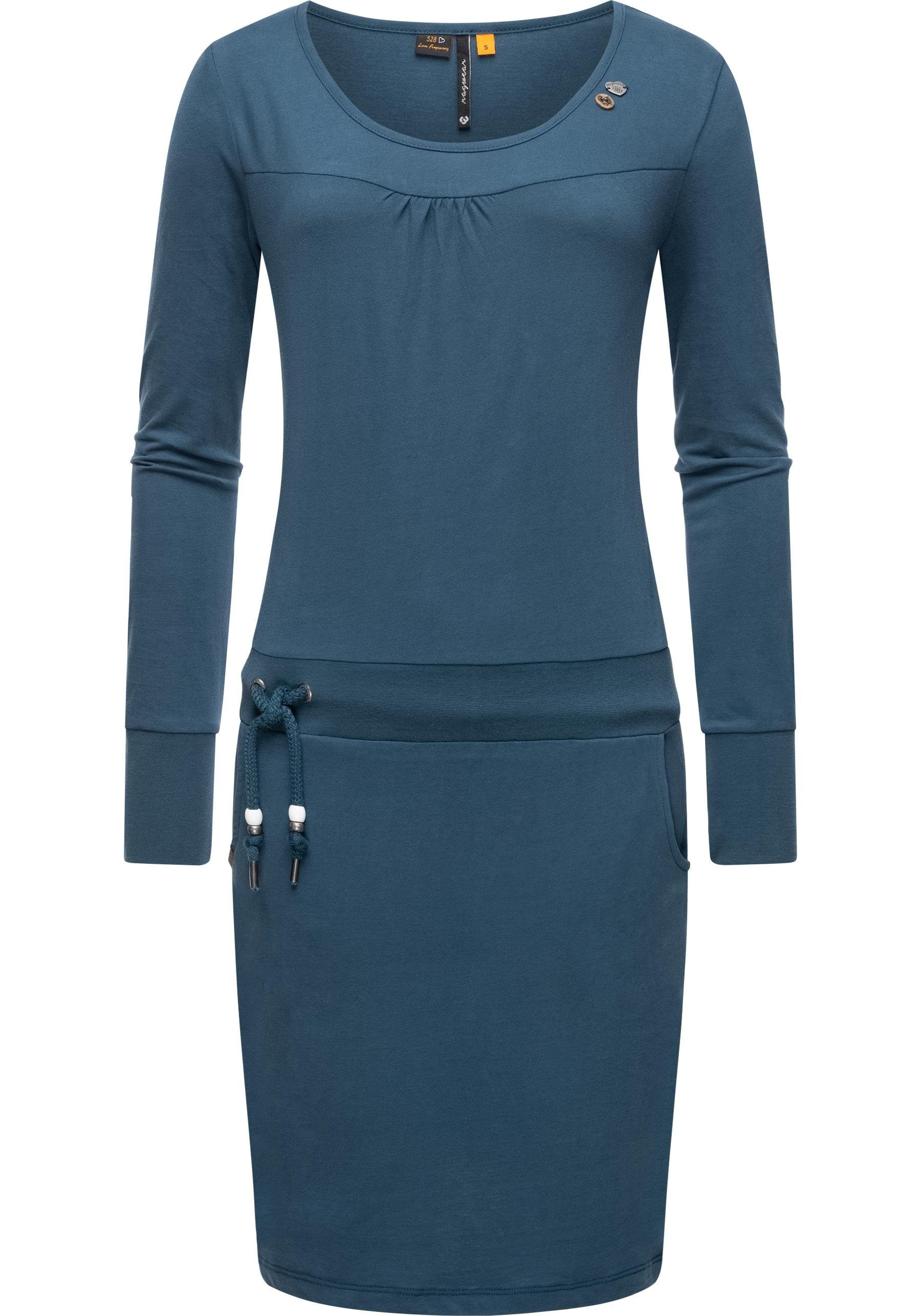 Ragwear Jerseykleid Penellope Langärmliges Damen Baumwoll Kleid Mit
