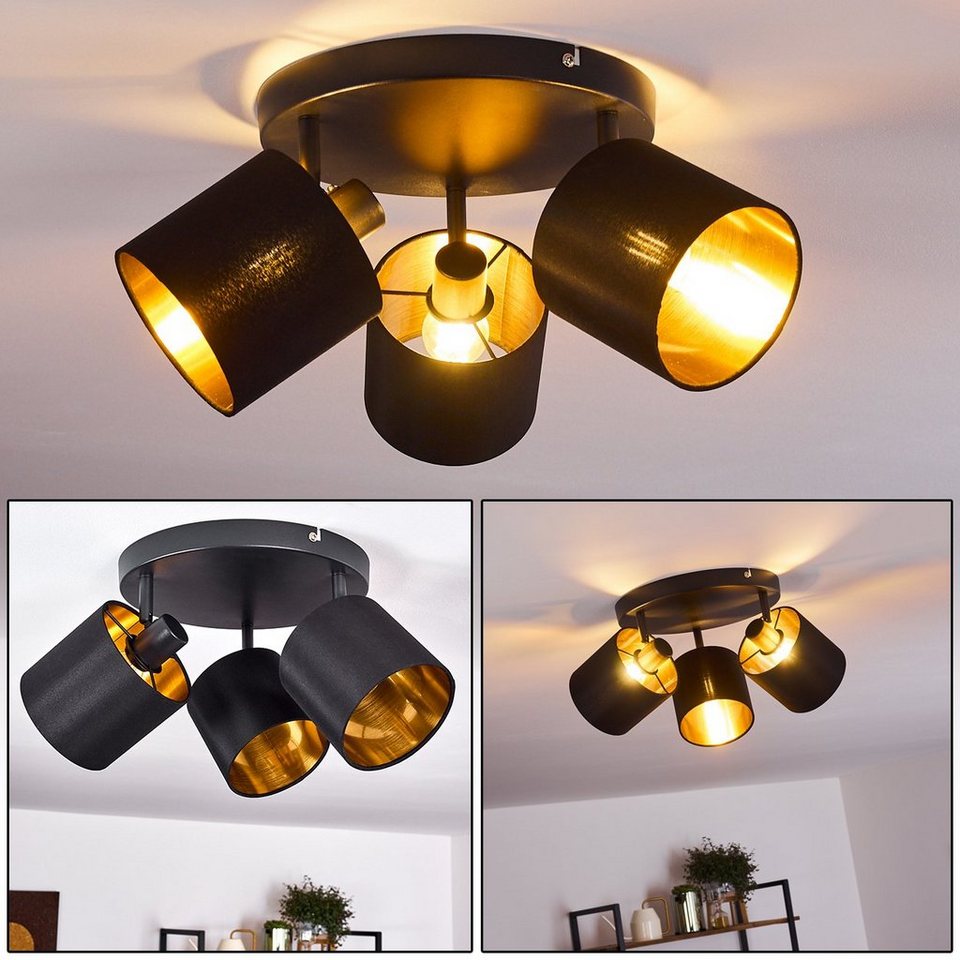 Hofstein Deckenleuchte Costa Runde Deckenlampe Aus Metallstoff In