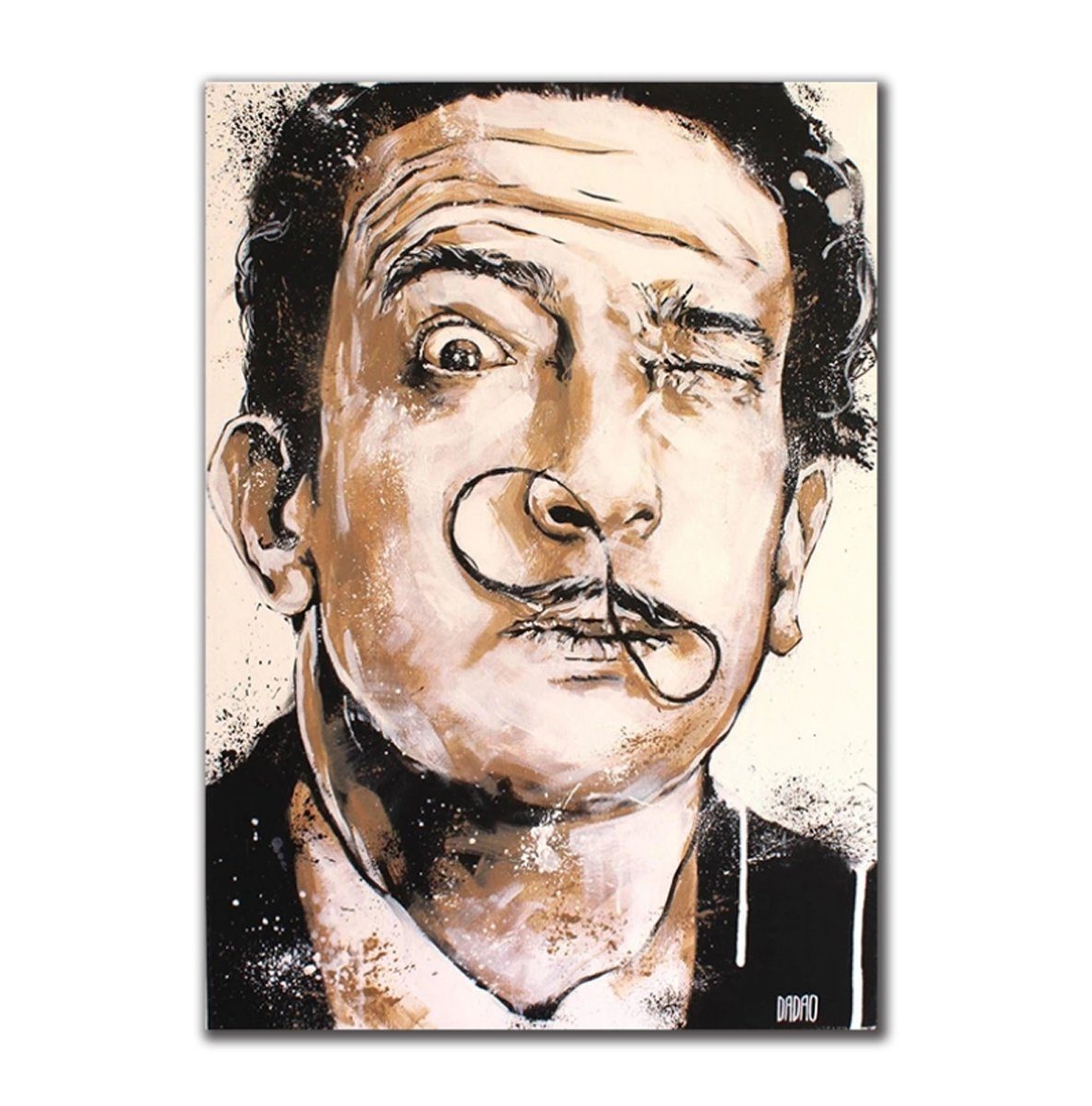 TPFLiving Kunstdruck (OHNE RAHMEN) Poster - Leinwand - Wandbild, Abstrake Graffitikunst Porträt ...