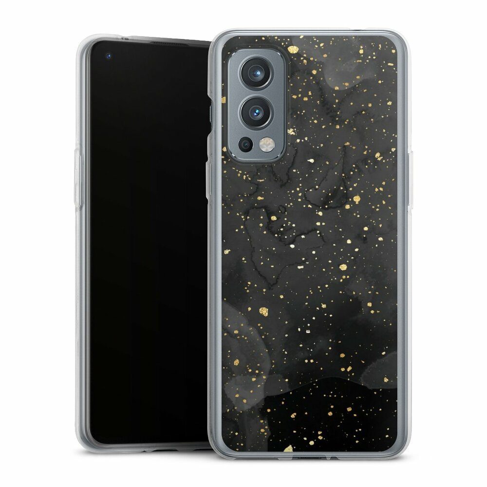 Deindesign Handyhülle Marmor Glitzer Look Gold And Kupfer Marble Black