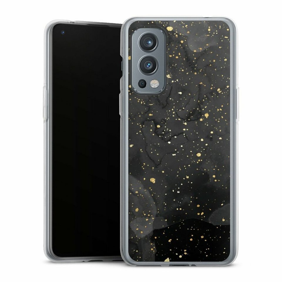 Deindesign Handyhülle Marmor Glitzer Look Gold And Kupfer Marble Black