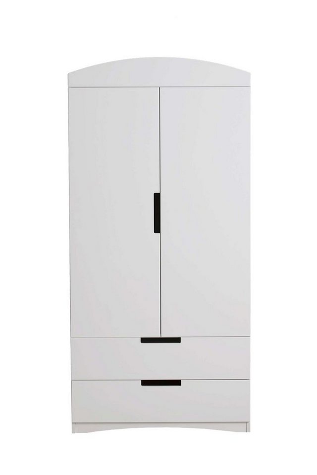 Stylefy Kinderkleiderschrank Amira Weiß Weiß Standschrank