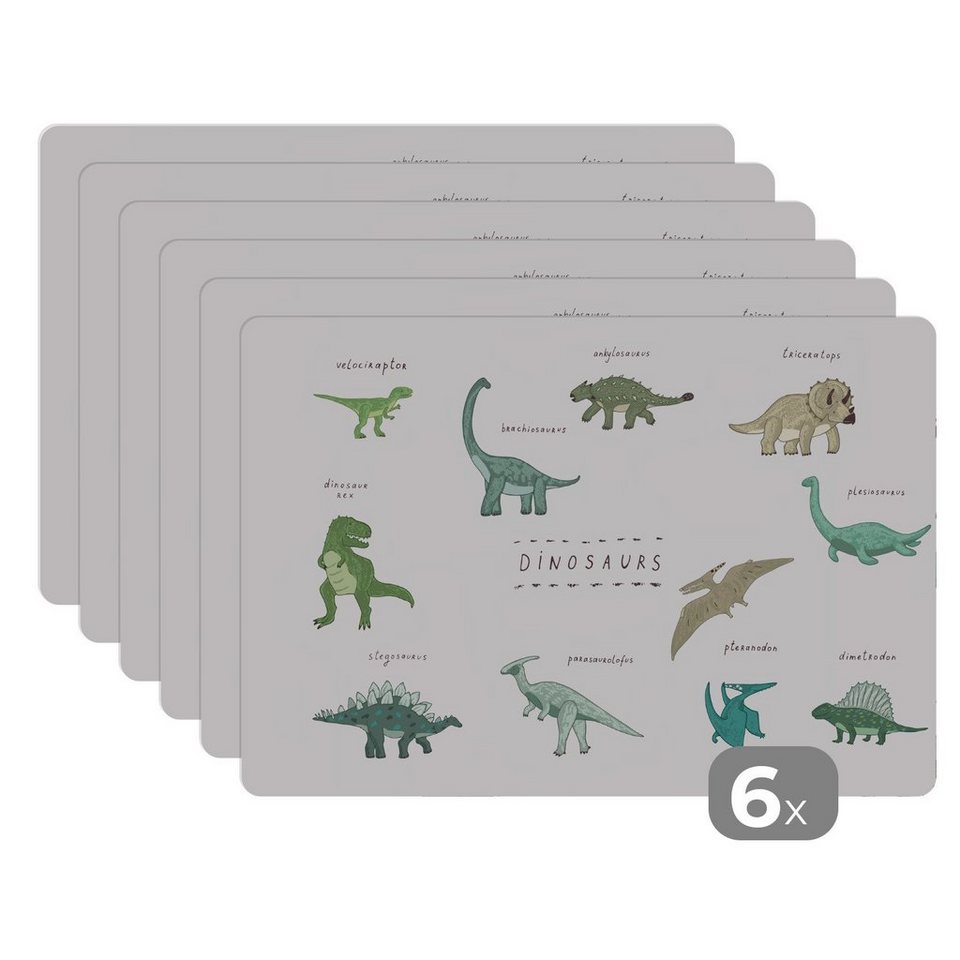 Platzset Kinderzimmer Farben Dinosaurier Junge Mädchen Kind