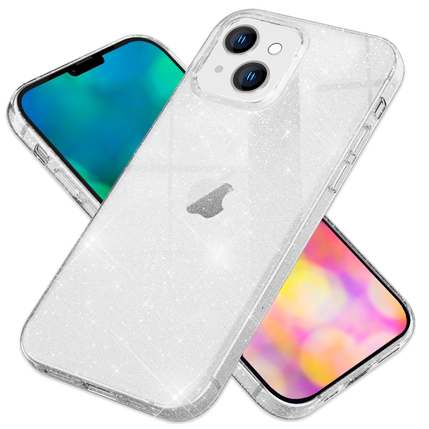 Nalia Smartphone Hülle Apple Iphone 14 Plus Klare Glitzer Hülle