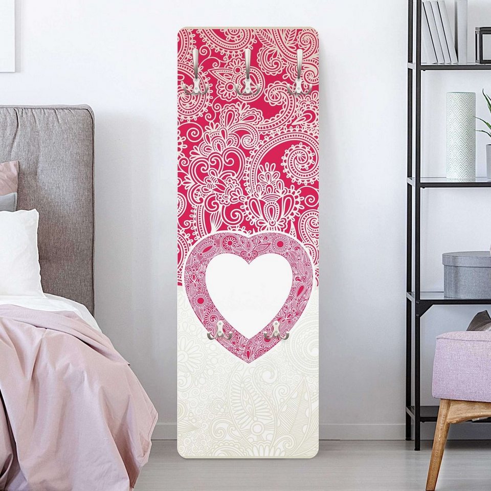 Bilderdepot24 Garderobenpaneel Design Kinder Kunst Muster Heart Pattern