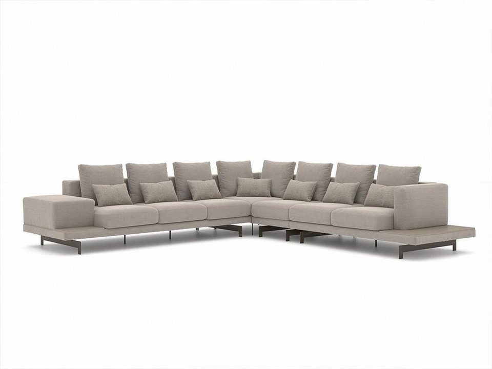 Jvmoebel Ecksofa Grau Designer Sofa Textil Ecksofa Polstermöbel
