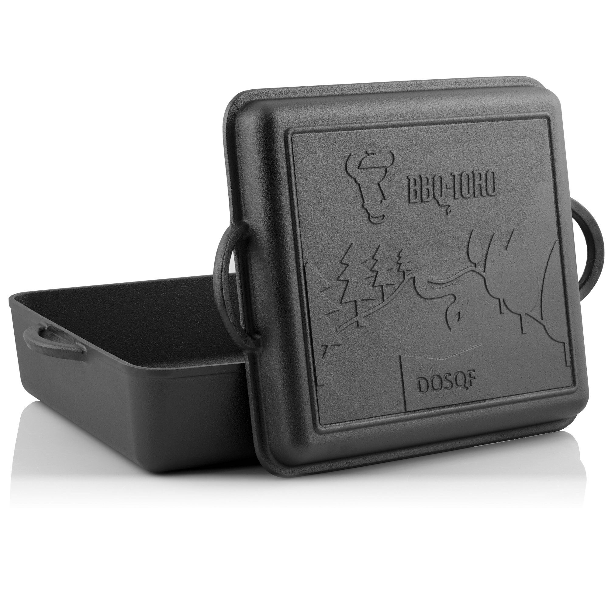 BBQ-Toro Grilltopf BBQ-Toro Dutch Oven Pan, 10,8 Liter, Forest Gusseisen Kochtopf Bräter ...