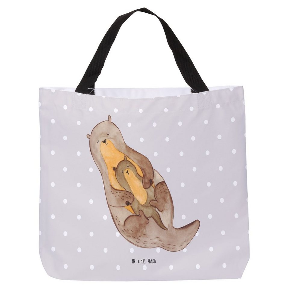Mr And Mrs Panda Shopper Otter Mit Kind Grau Pastell Geschenk Xl