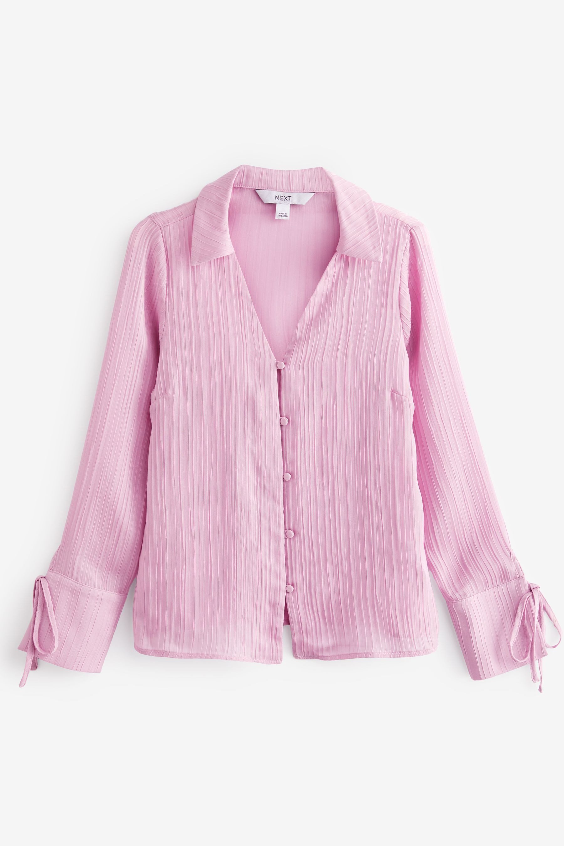 Next Langarmbluse Strukturierte Bluse Mit Bindearm Und V Ausschnitt 1 Tlg