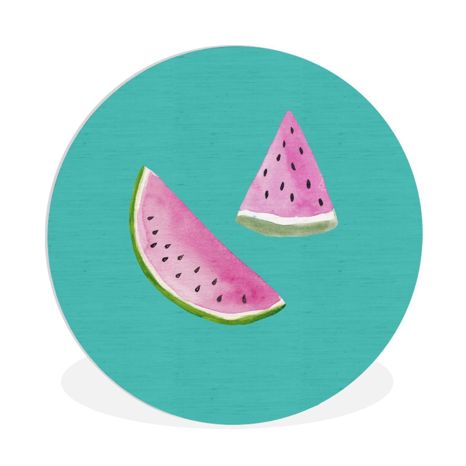Muchowow Gemälde Wassermelone Obst Aquarell Blau 1 St Kreis