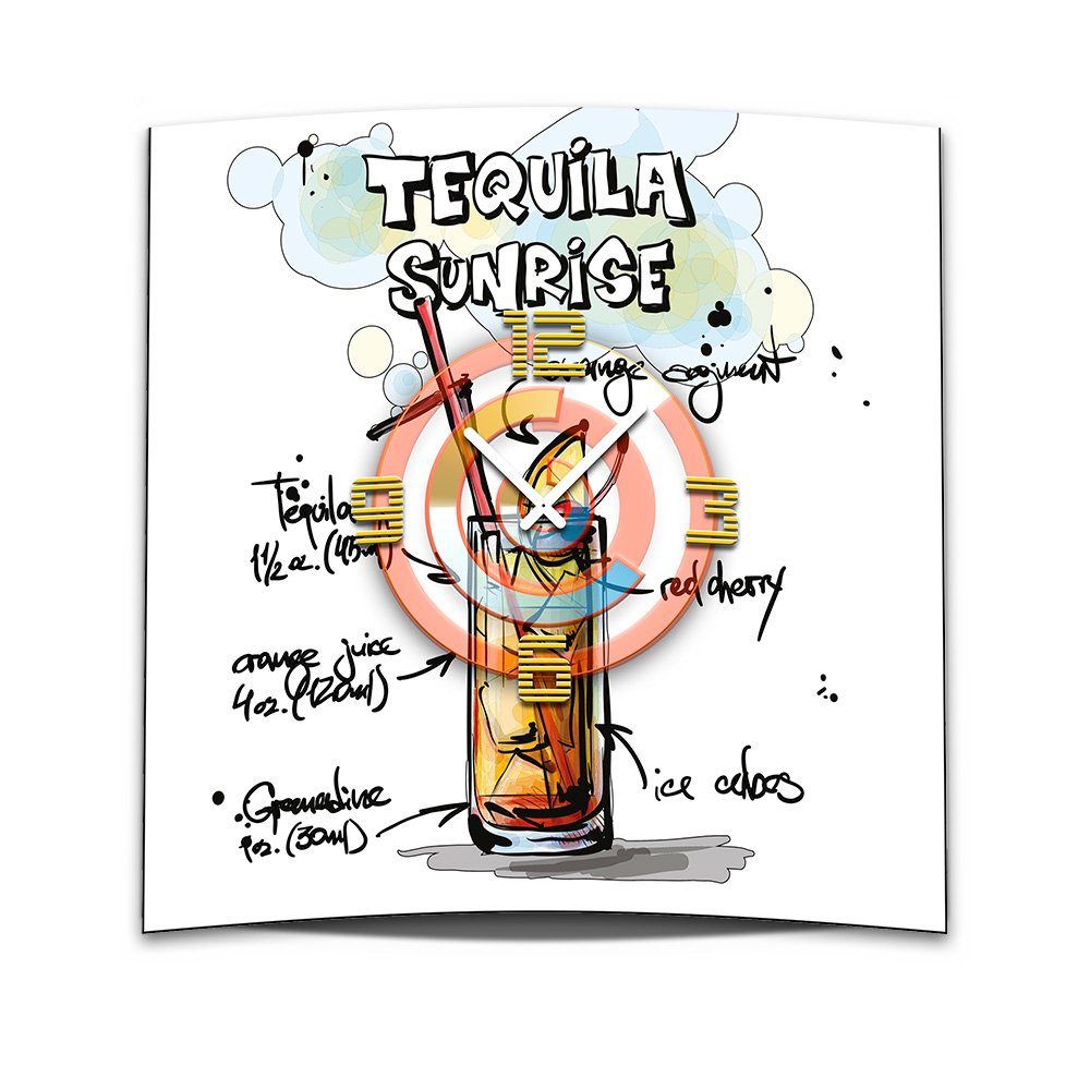 Dixtime Wanduhr Wanduhr Xxl 3d Optik Dixtime Cocktail Tequila Sunrise
