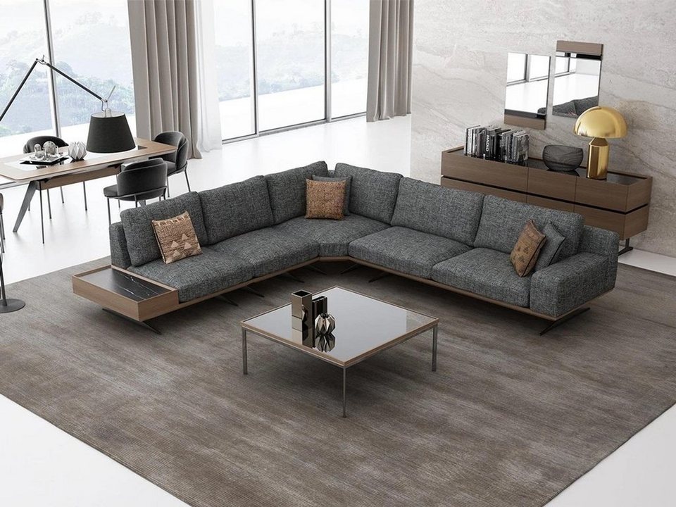 Jvmoebel Wohnzimmer Set Grau Sofa L Form Wohnzimmer Set 2tlg Couchtisch