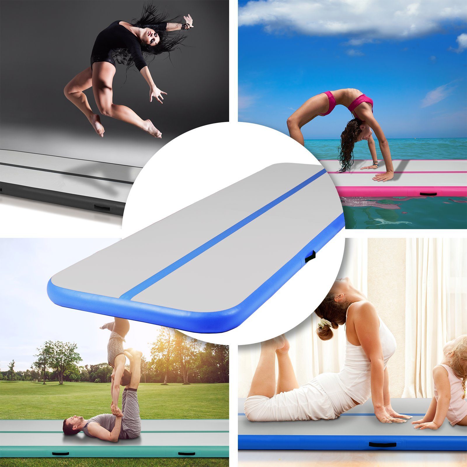 VENDOMNIA Turnmatte AIRTRACK - Fitness Sport 3/4/5/6/7/8m Farbwahl (elektrische Luftpumpe ...
