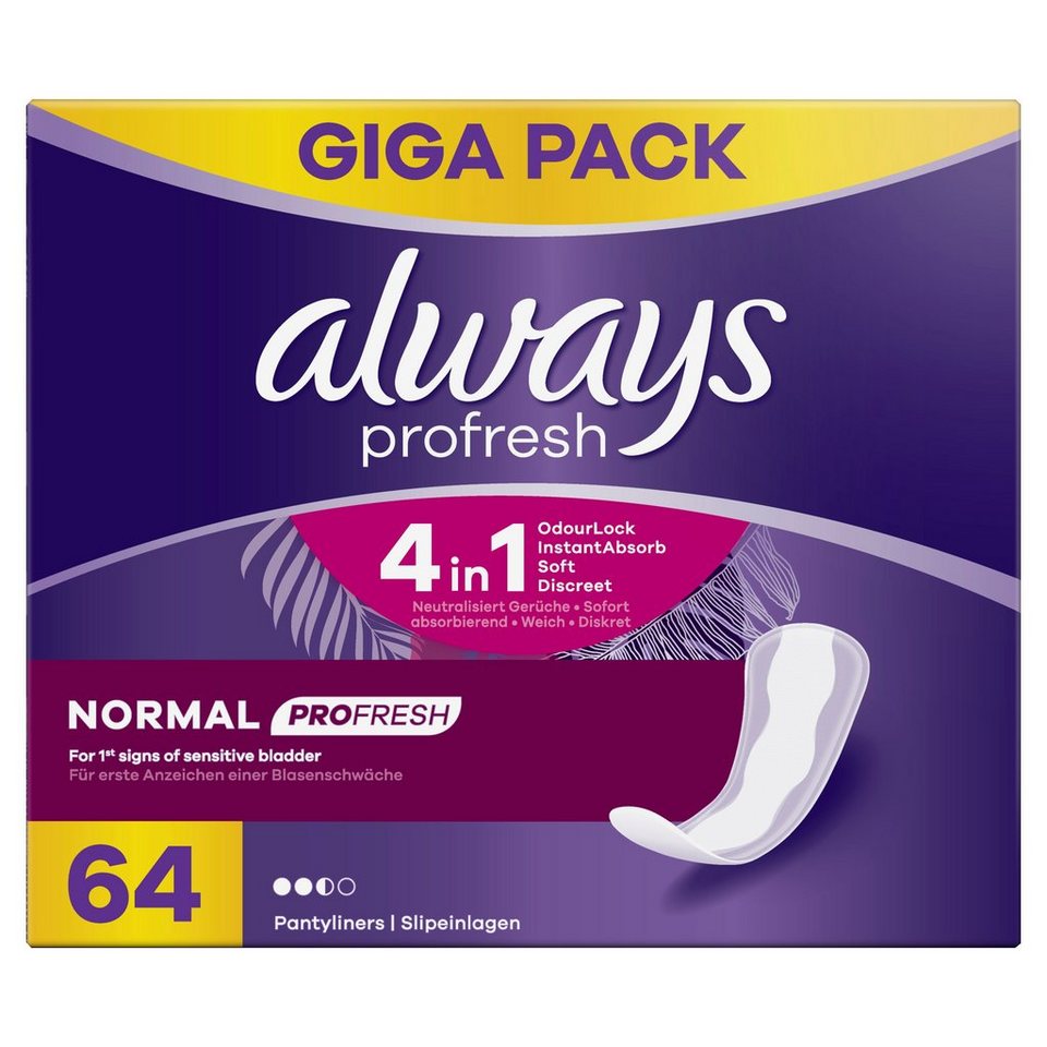 always Slip-Einlage always Slipeinlage ProFresh Normal Gigapack 64 always Slip-Einlage always Slipeinlage ProFresh Normal Gigapack 64