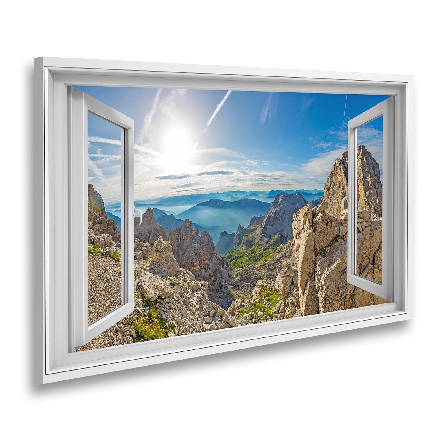 islandburner Leinwandbild Fensterblick Spektakuläres Bergpanorama Sagenhafter Effekt Wandbild Le