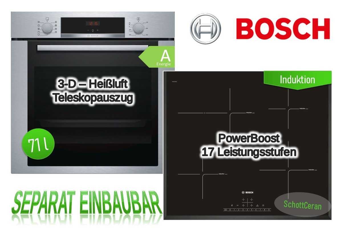 BOSCH Backofen-Set Einbaubackofen HBA3140S0 mit Bosch ...