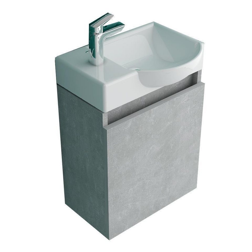 Alpenberger Waschbecken Alpenberger Badmöbel Set Möbelwaschtisch Grau