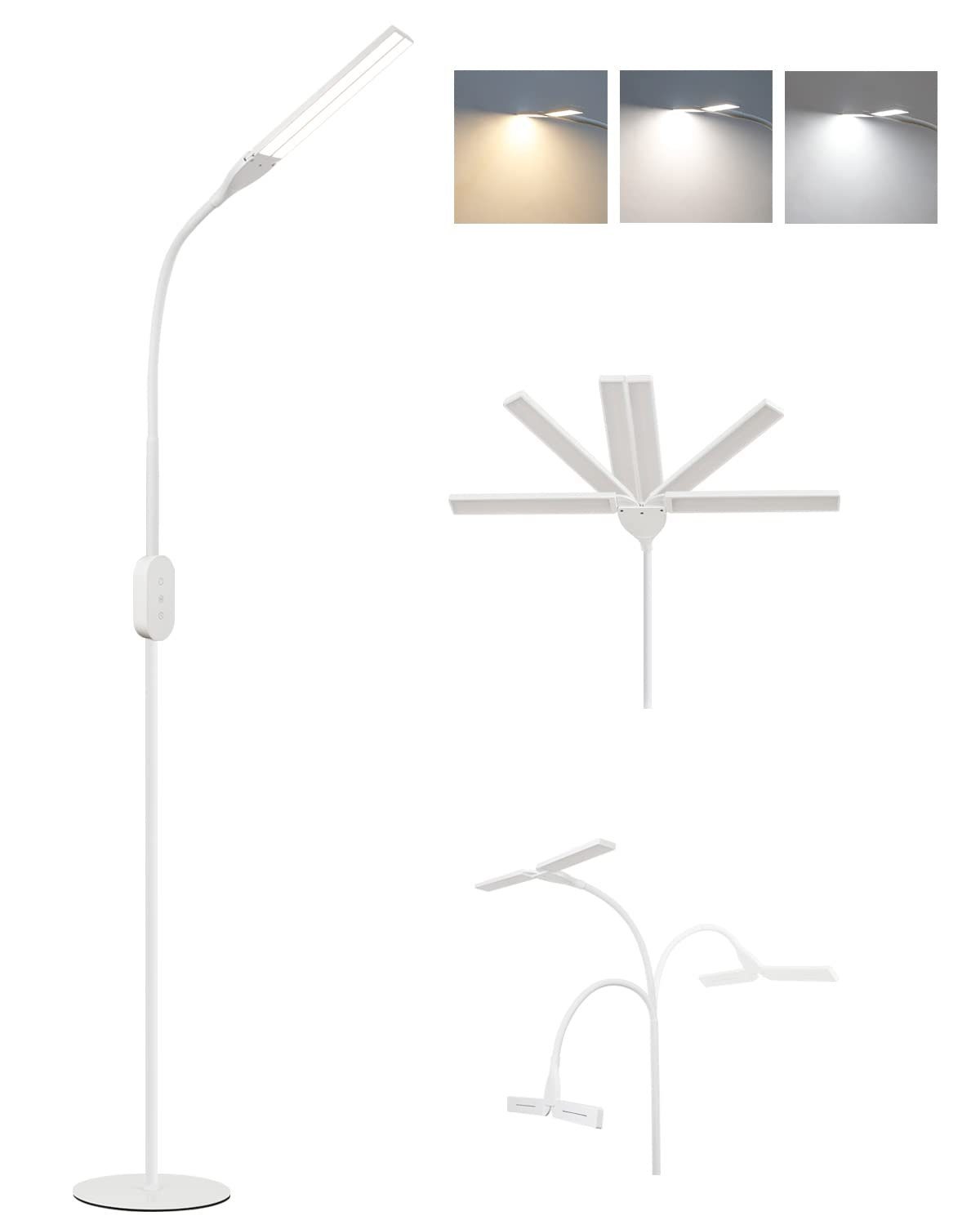 Nettlife LED Stehlampe Schwarz Dimmbar Wohnzimmer LED Stehleuchte 360 ...
