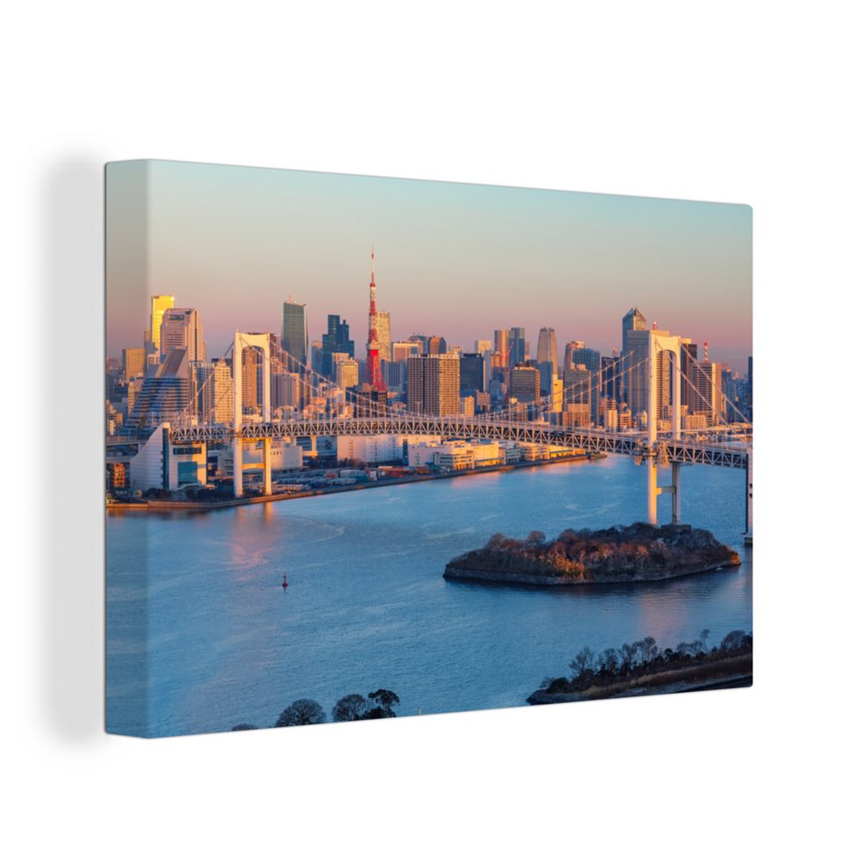 Onemillioncanvasses® Leinwandbild Tokio Regenbogen Brücke 1 St