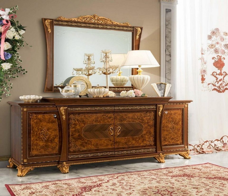 Jvmoebel Sideboard Sideboard Mit Spiegel Sideboards Holz Schrank Möbel