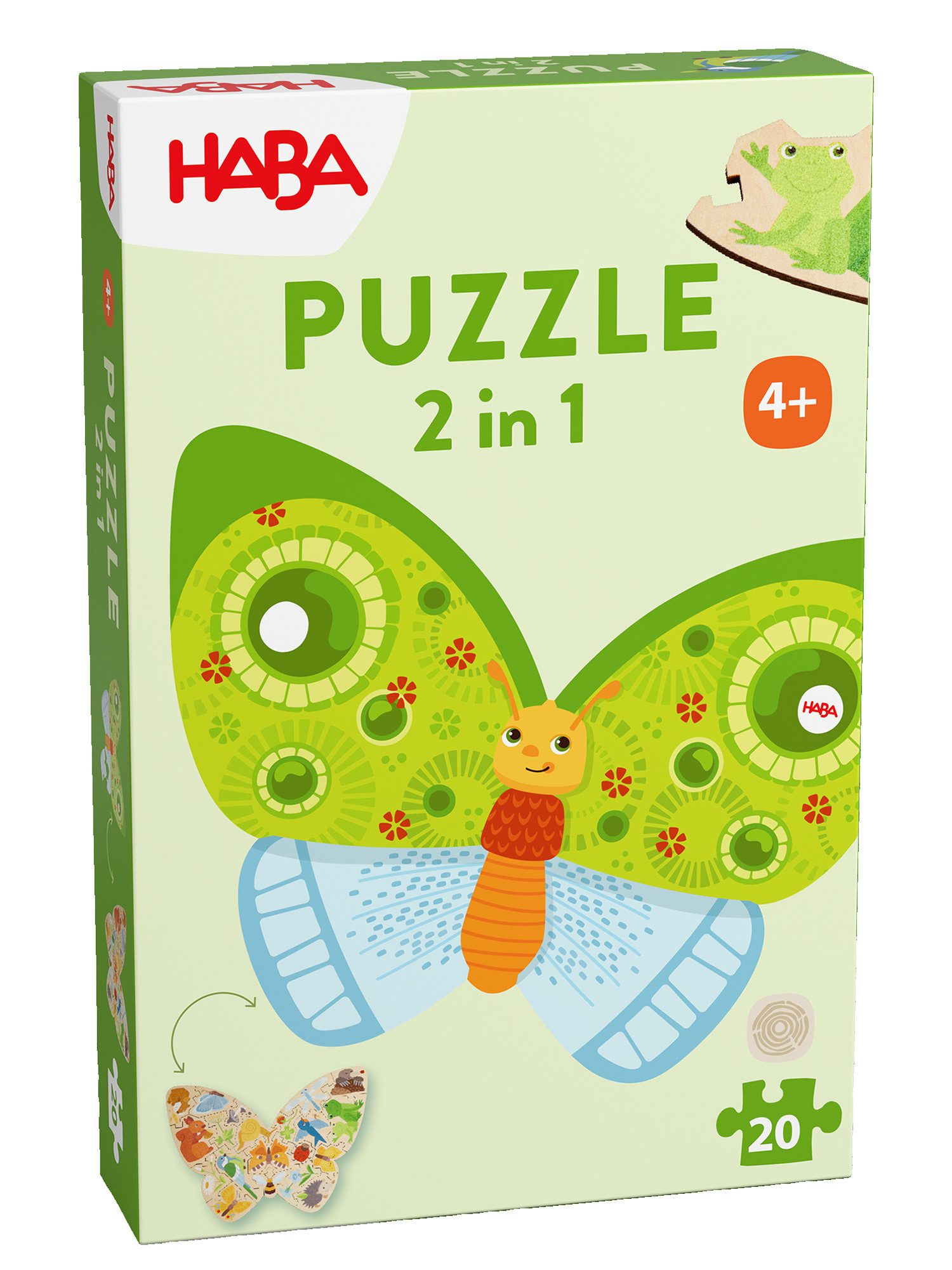 Haba Stapelspielzeug HABA Puzzle 2 in 1 Schmetterling, Steckspielzeug