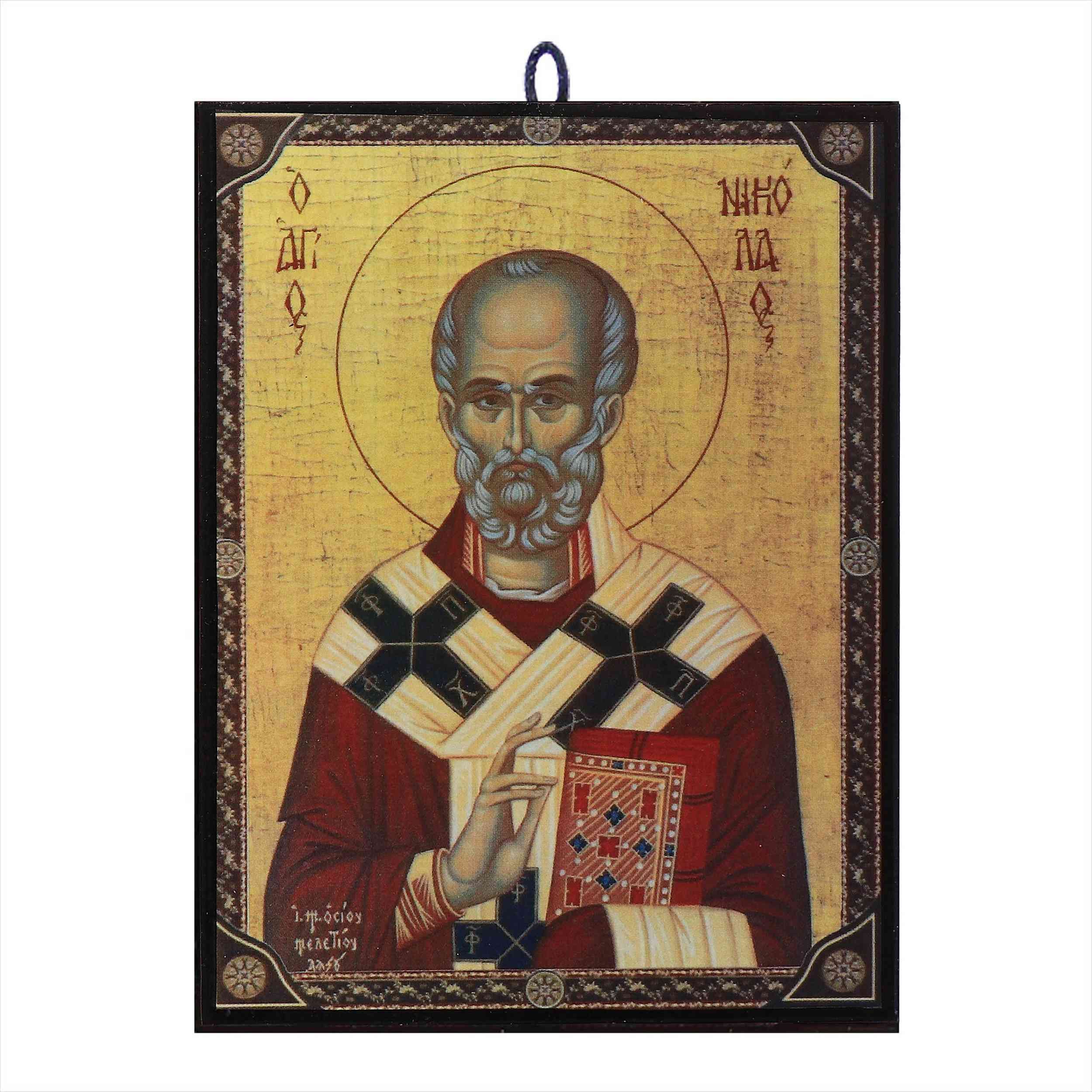 NKlaus Bild Ikone Heilige Nikolaus orthodox Zertifizierte Reproduktion aus Grieche, Religion ...