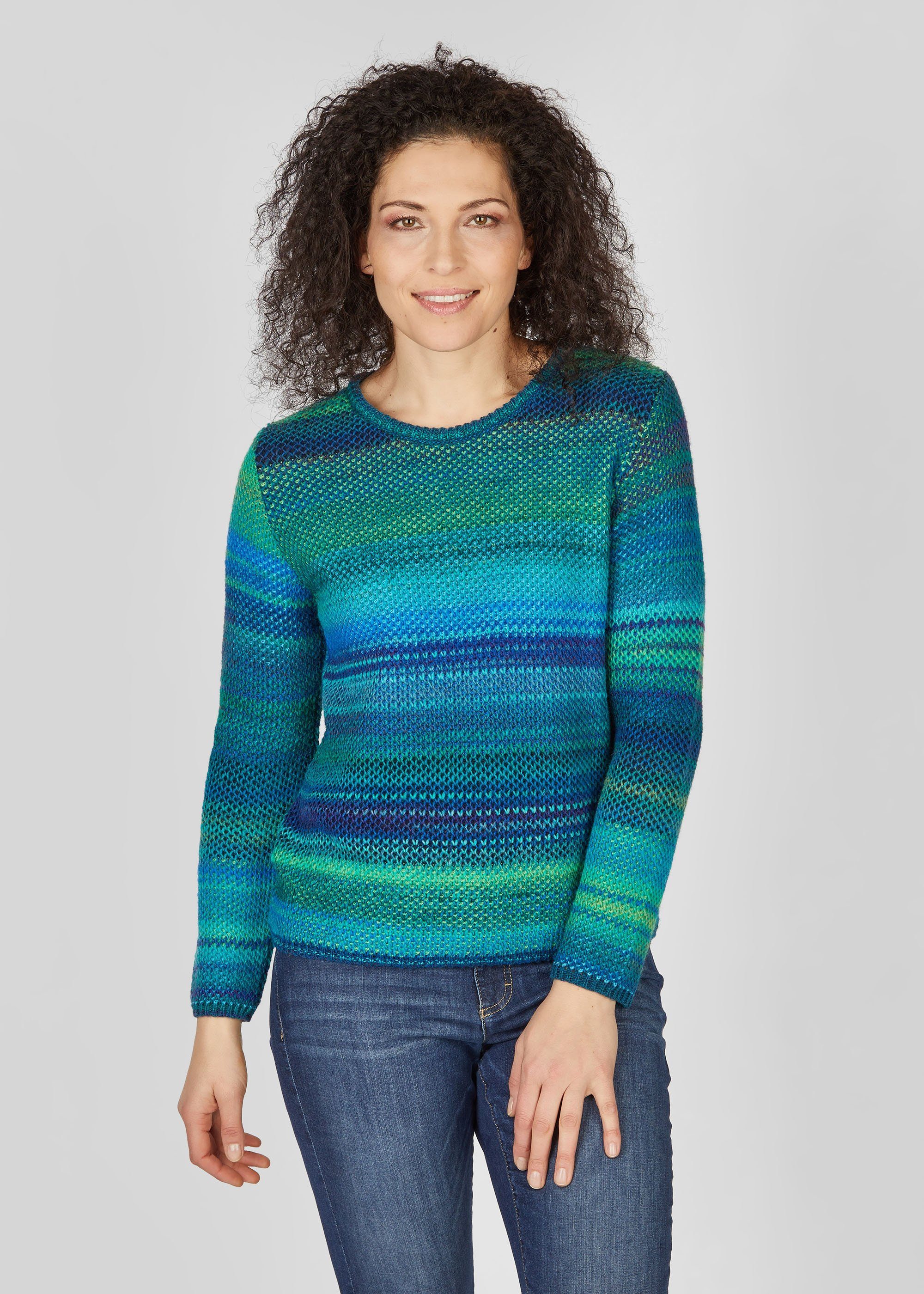 Rabe Strickpullover Rabe Pullover mit Farbverlauf, Das Model ist 1,76 m groß und trägt Gr.38