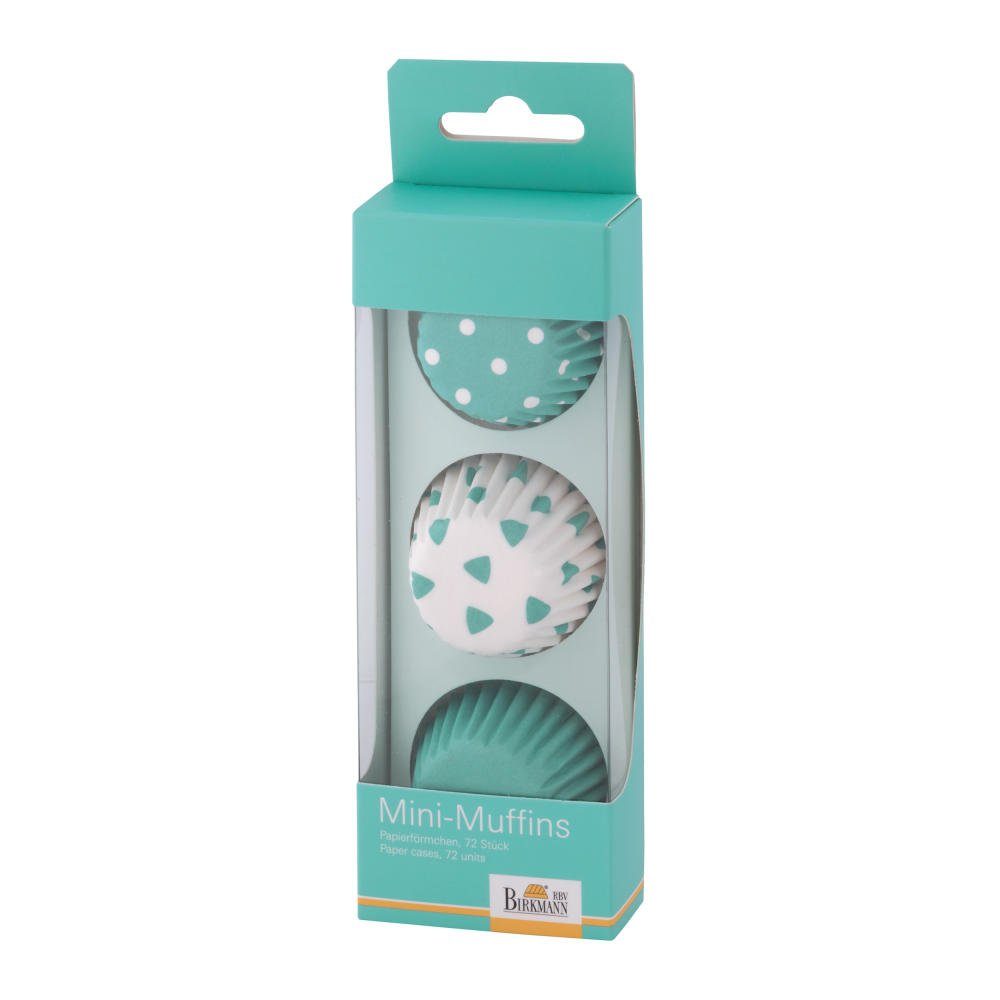 Birkmann Muffinform Mini-Papierförmchen Colour Splash türkis 72 Stück