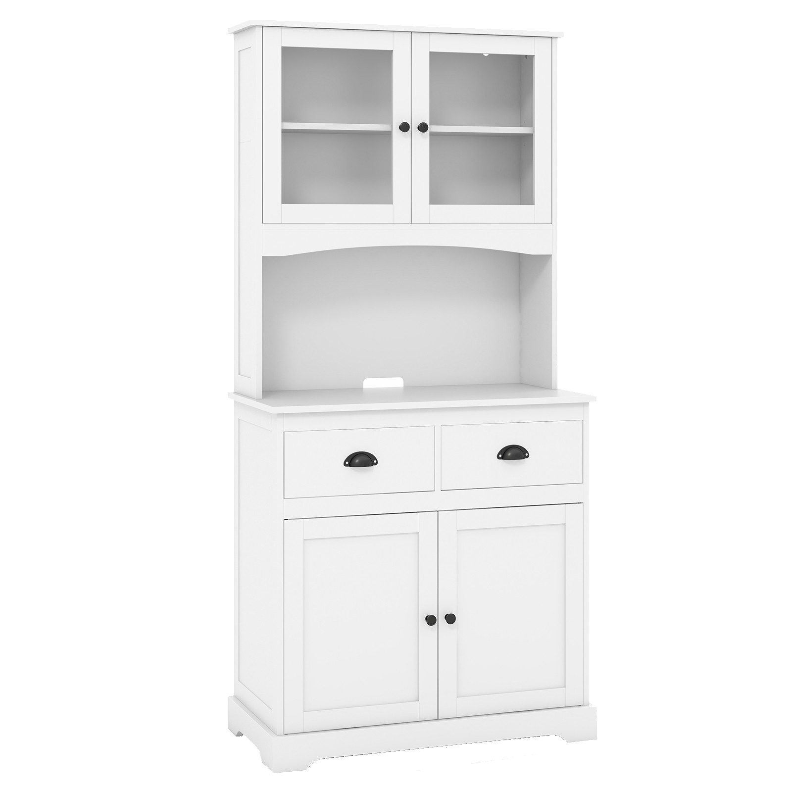 Costway Küchenbuffet Verstellbare Ablage 2 Schubladen Bis 125kg 80x40x170cm
