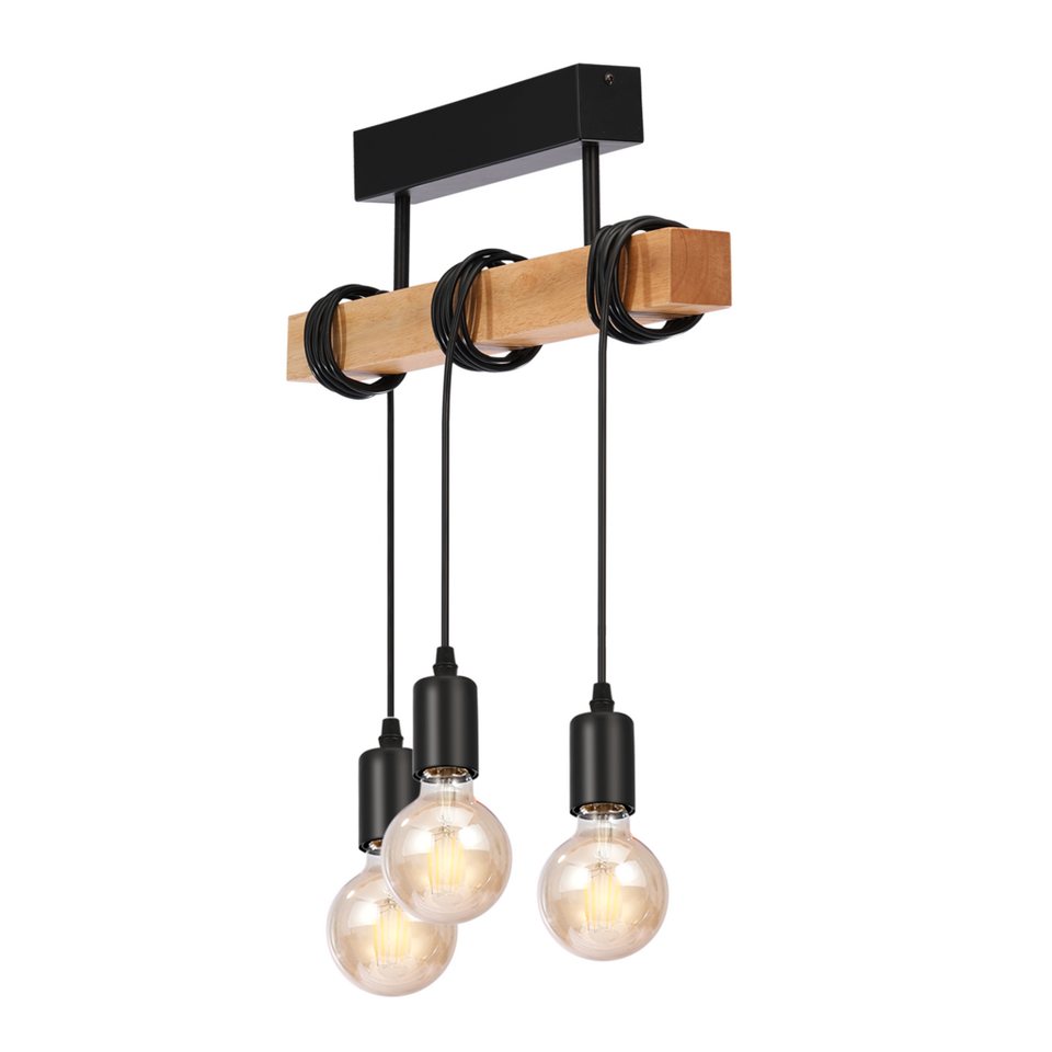 Wilgoon Pendelleuchte Decken Hänge Leuchte Vintage Retro E27 3 Flammige
