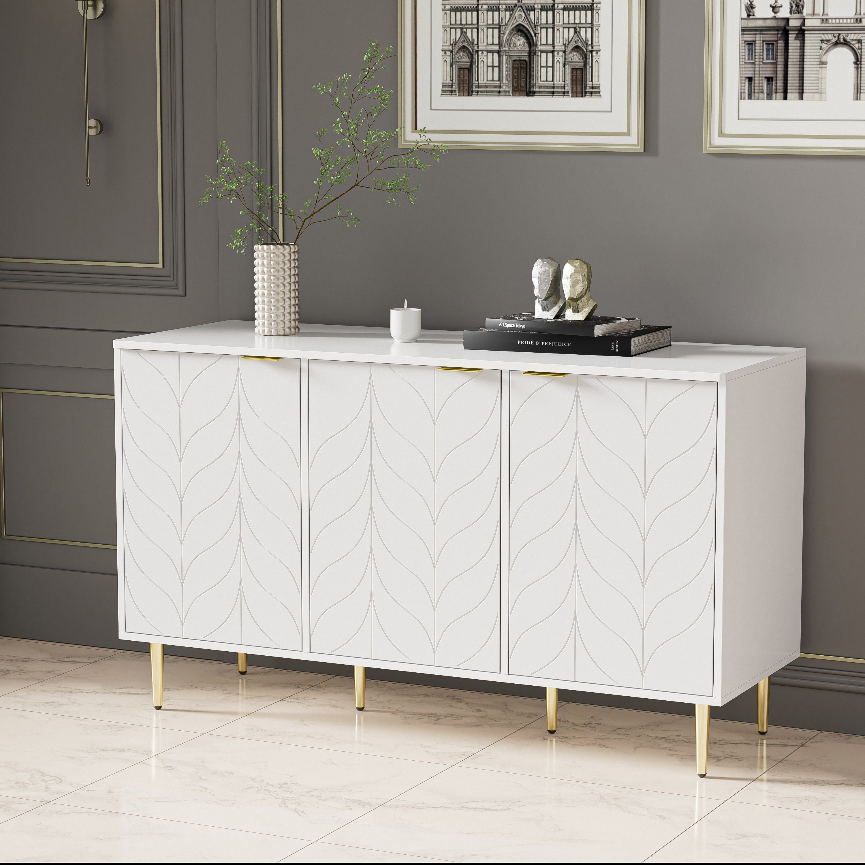 Blingbin Sideboard Modernes Nachttisches 2 Etagen Und 6 Fächer 127b45t