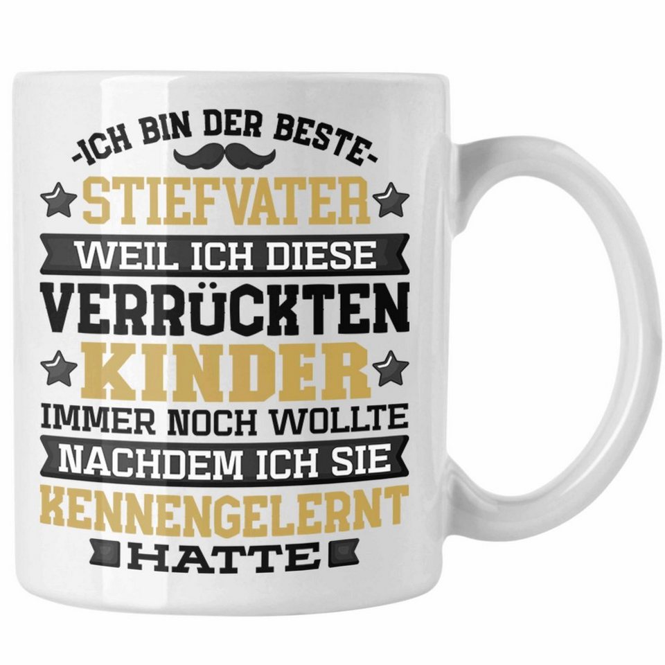 Trendation Tasse Stiefvater Tasse Geschenk Stiefpapa Lustiger Spruch