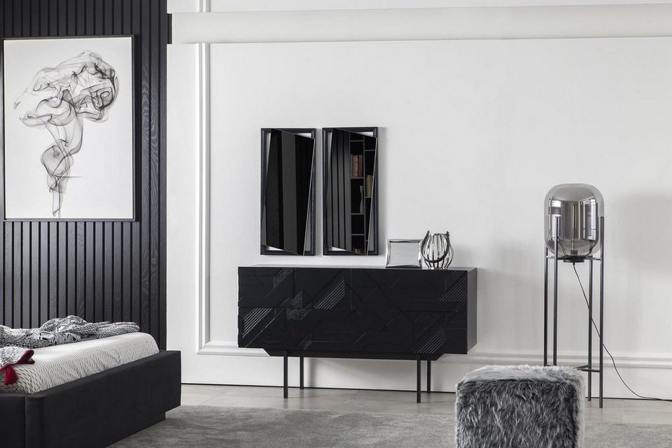 Jvmoebel Kommode Schwarz Kommode Sideboard Schrank Anrichte Kommoden