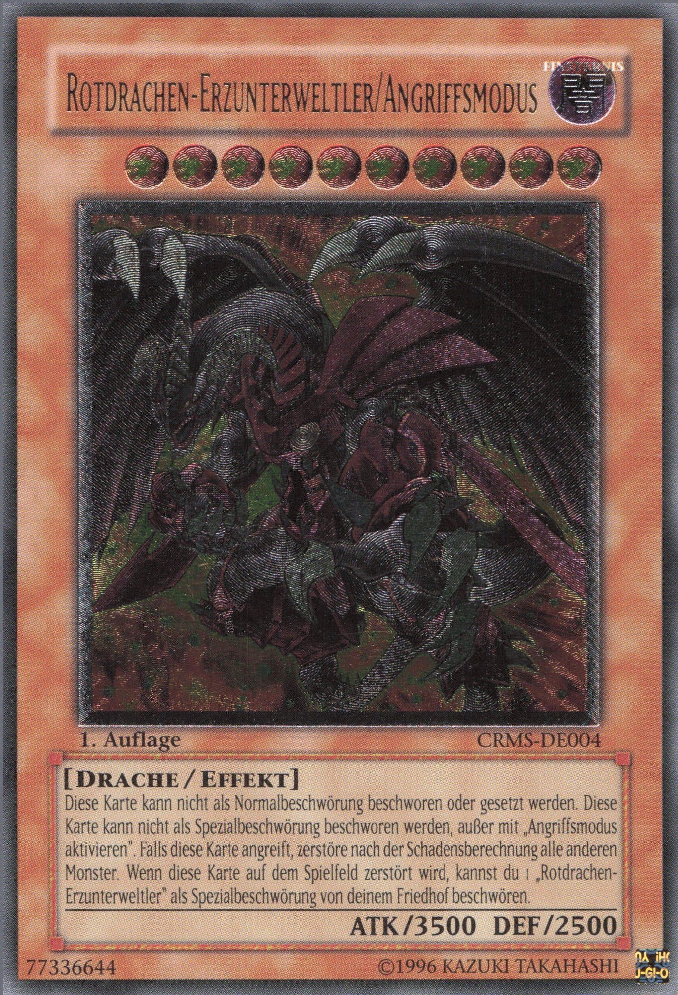Recollectibles Sammelkarte Yugioh Karte Rotdrachen Erzunterweltler
