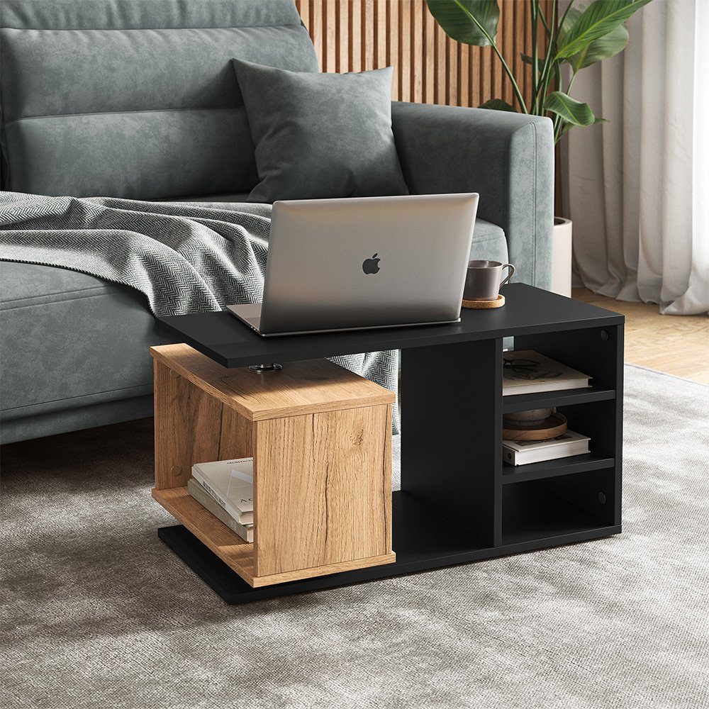 Vicco Couchtisch Sofatisch RAFI Weiß/Goldkraft-Eiche