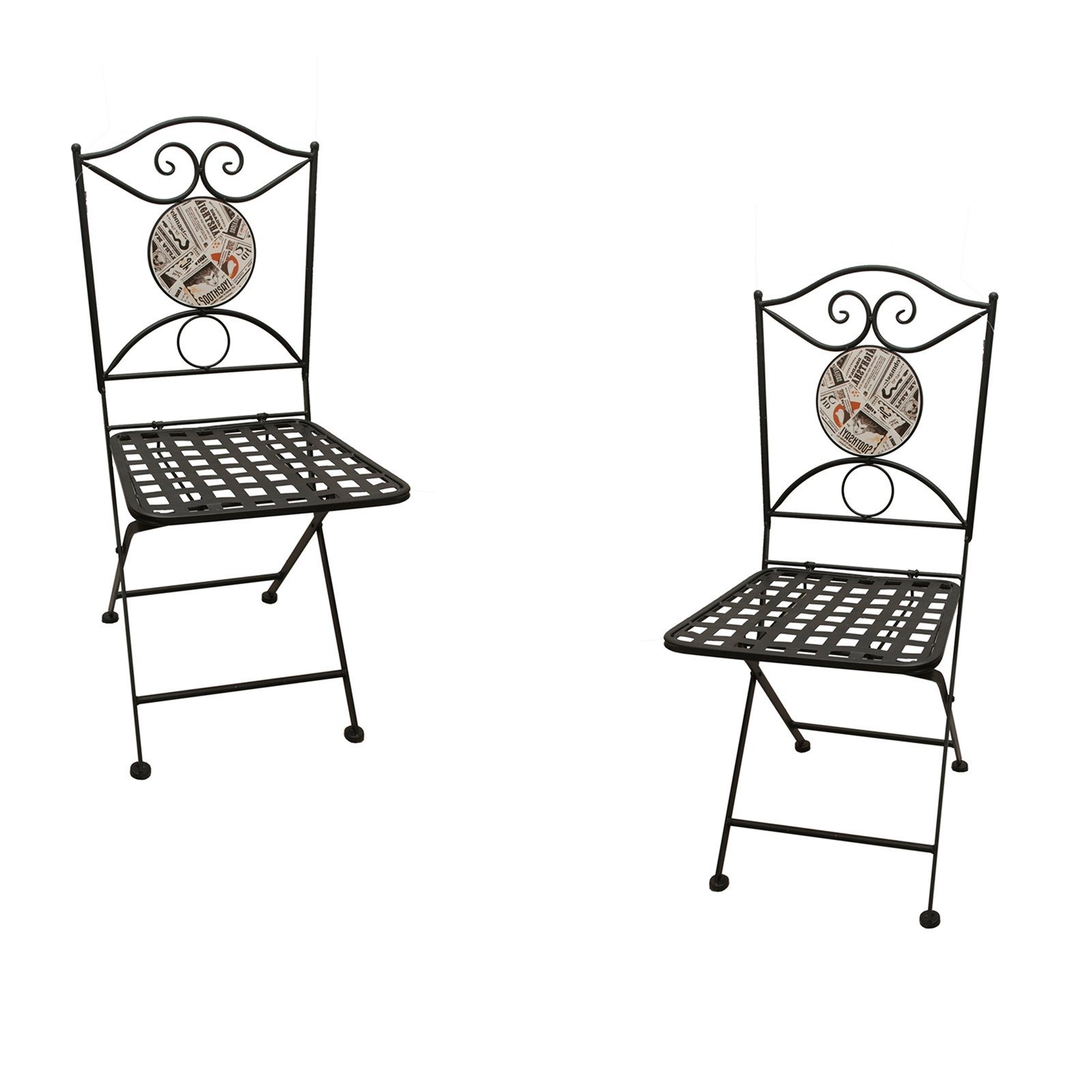 Hti Line Balkonset Metallstuhl 2er Set Newspaper 2 Tlg