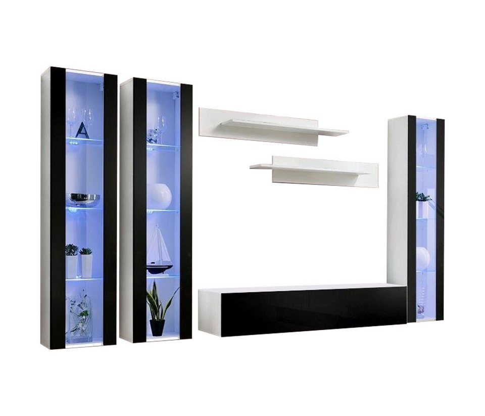 Jvmoebel Wohnzimmer Set Moderne Wohnwand Wand Regale Wohnzimmer Hänge
